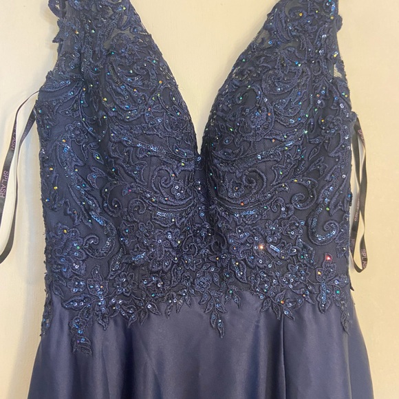 Splash | Dresses | Splash Midnight Blue Embellished Prom Dress With ...